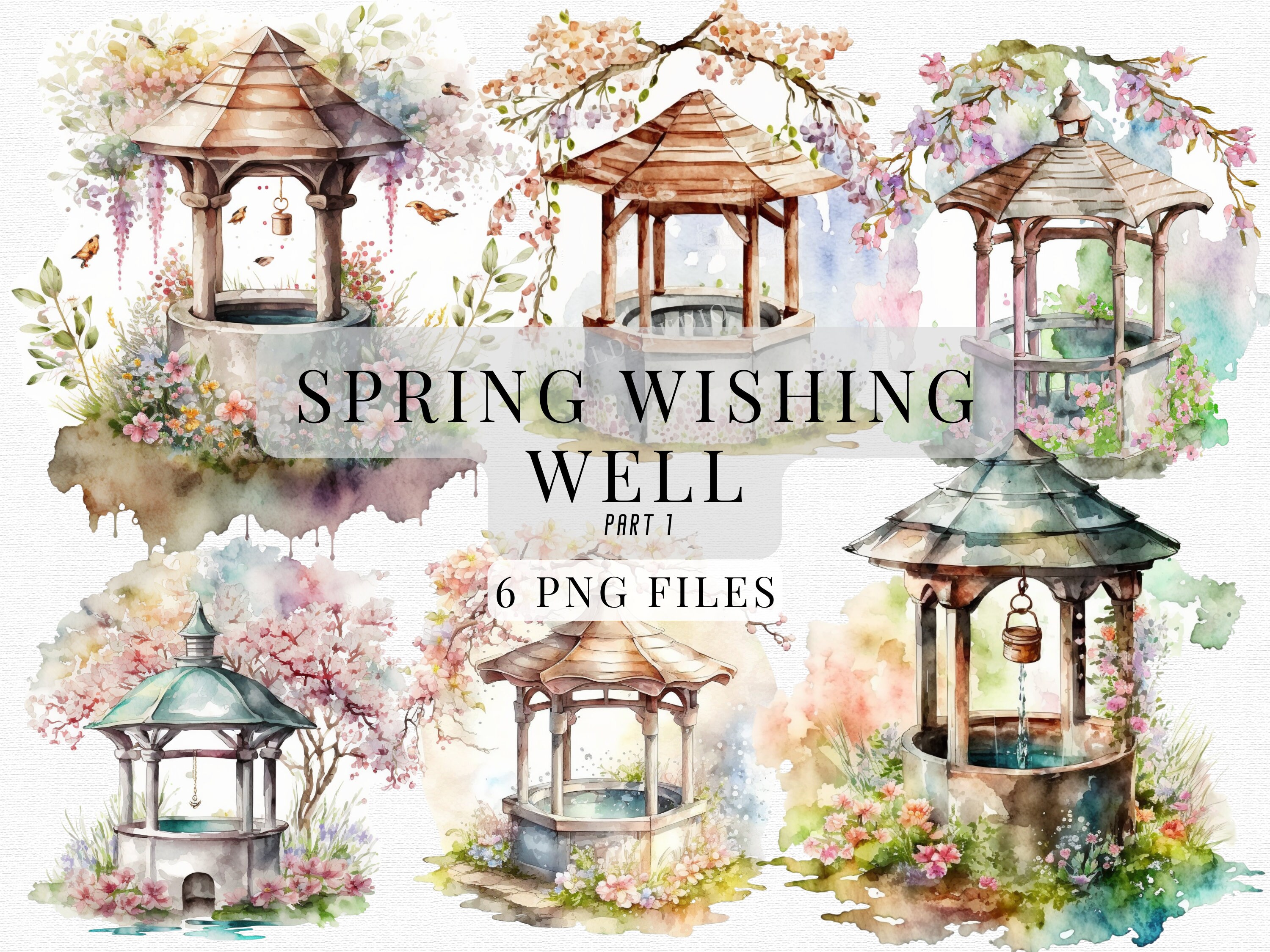 Baby Shower Invitation Wishing Well Clipart