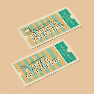 Printable Kids Reward at Home Fun Coupons Kid Chore Reward Tickets ...