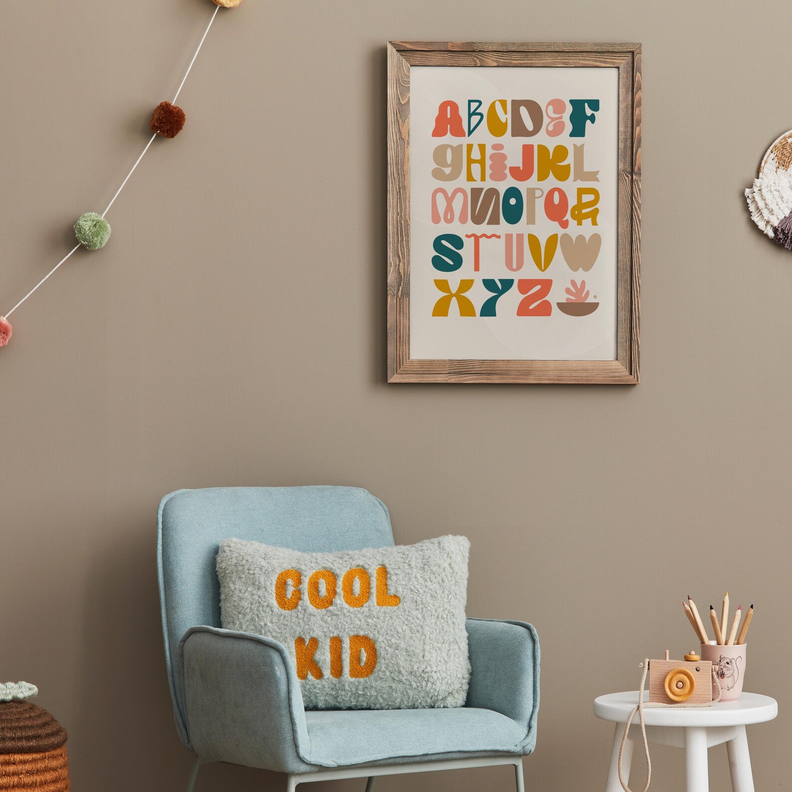 Printable English Alphabet Poster Warm Colours ABC Poster Montessori ...