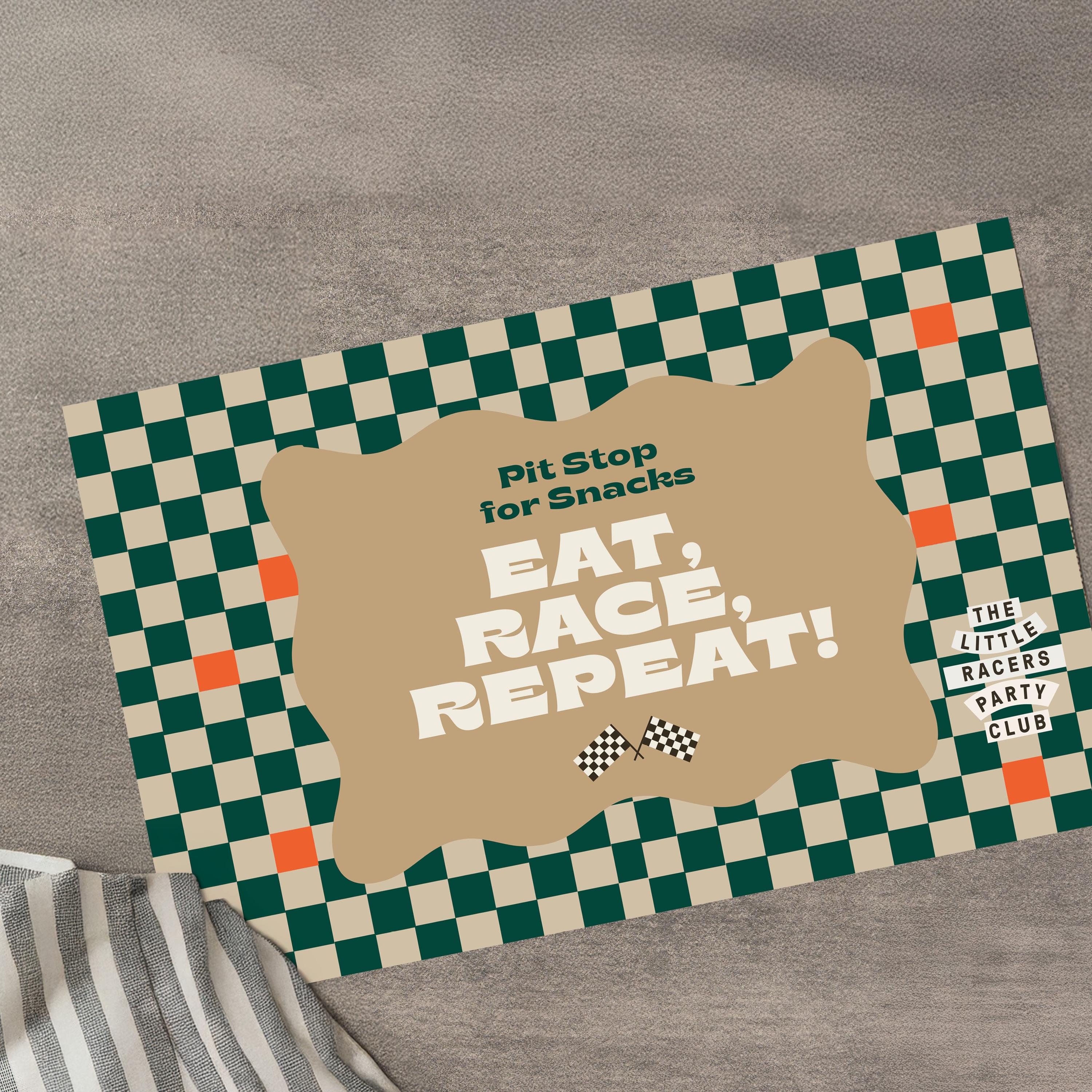 Printable Cars Placemat Birthday Party Bundle Digital File Racing Cars ...