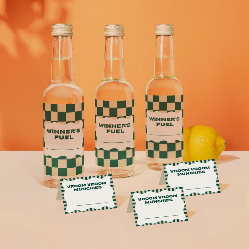 Printable Cars Food & Drinks Labels Racing Cars Party Decor Birthday ...