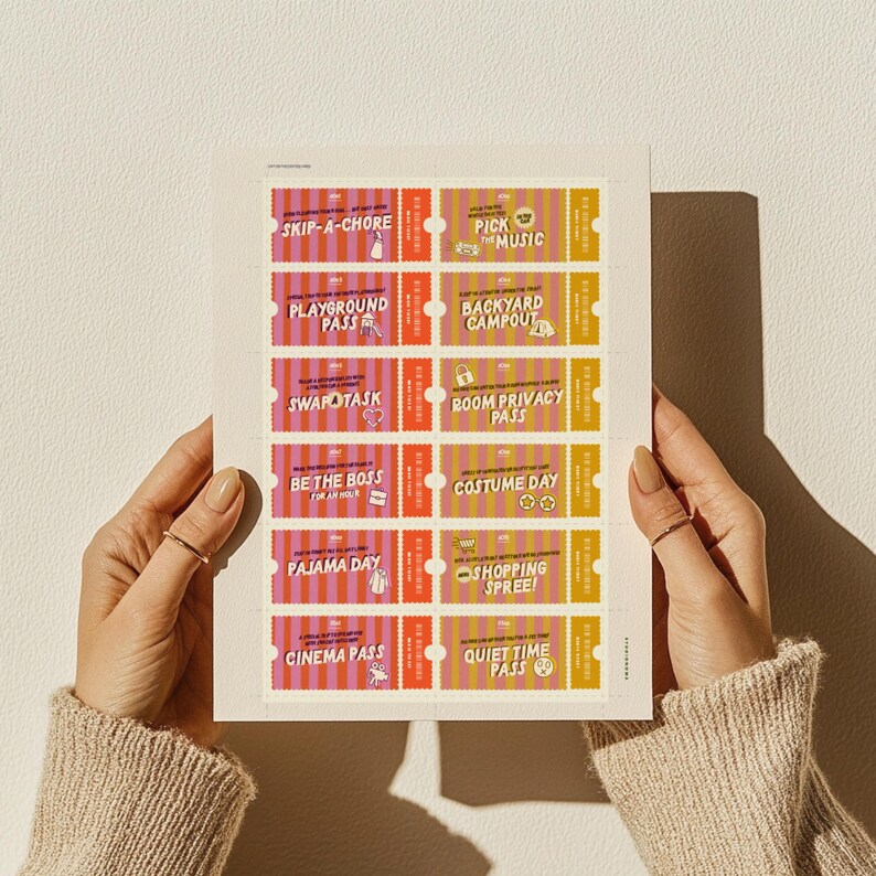 Bundle of 36 Printable Kids Reward Coupons Kid Chore Reward Tickets ...