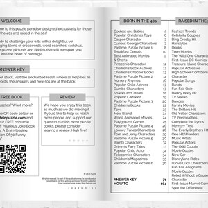 Born in the 40s Printable Activity Book for Adults Mixed Puzzle Book ...