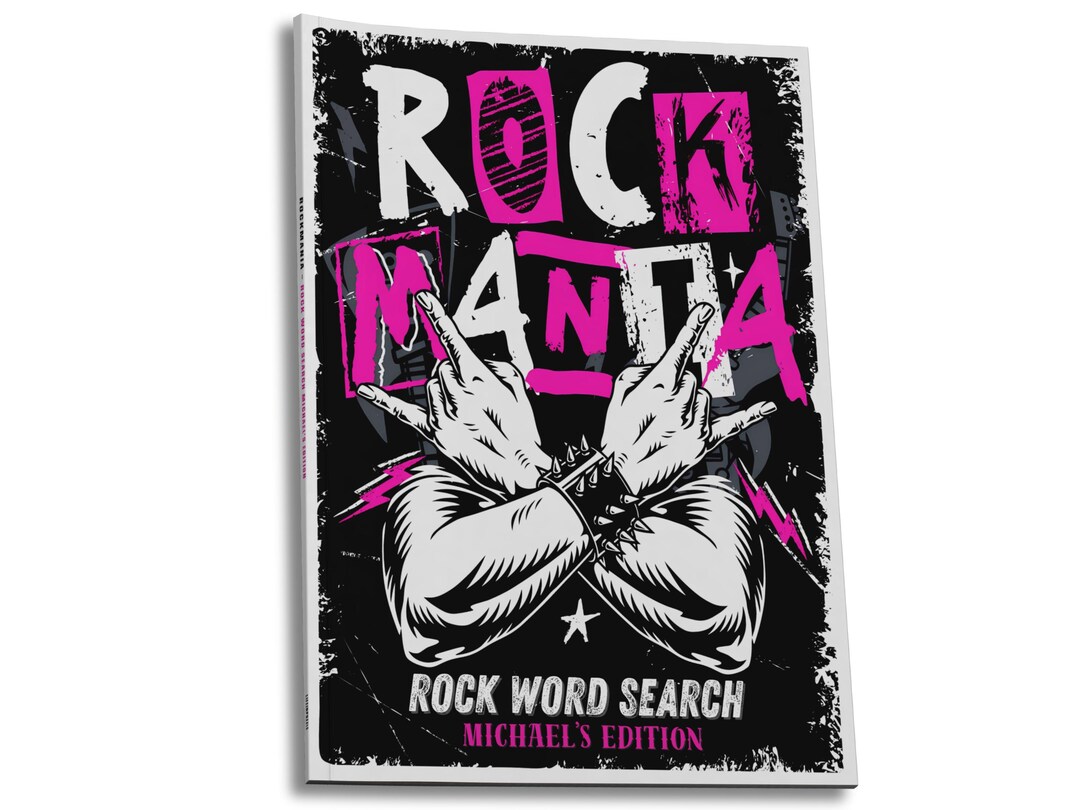 Personalized Rock Music Word Search Book • Custom Name Gift for Rock ...