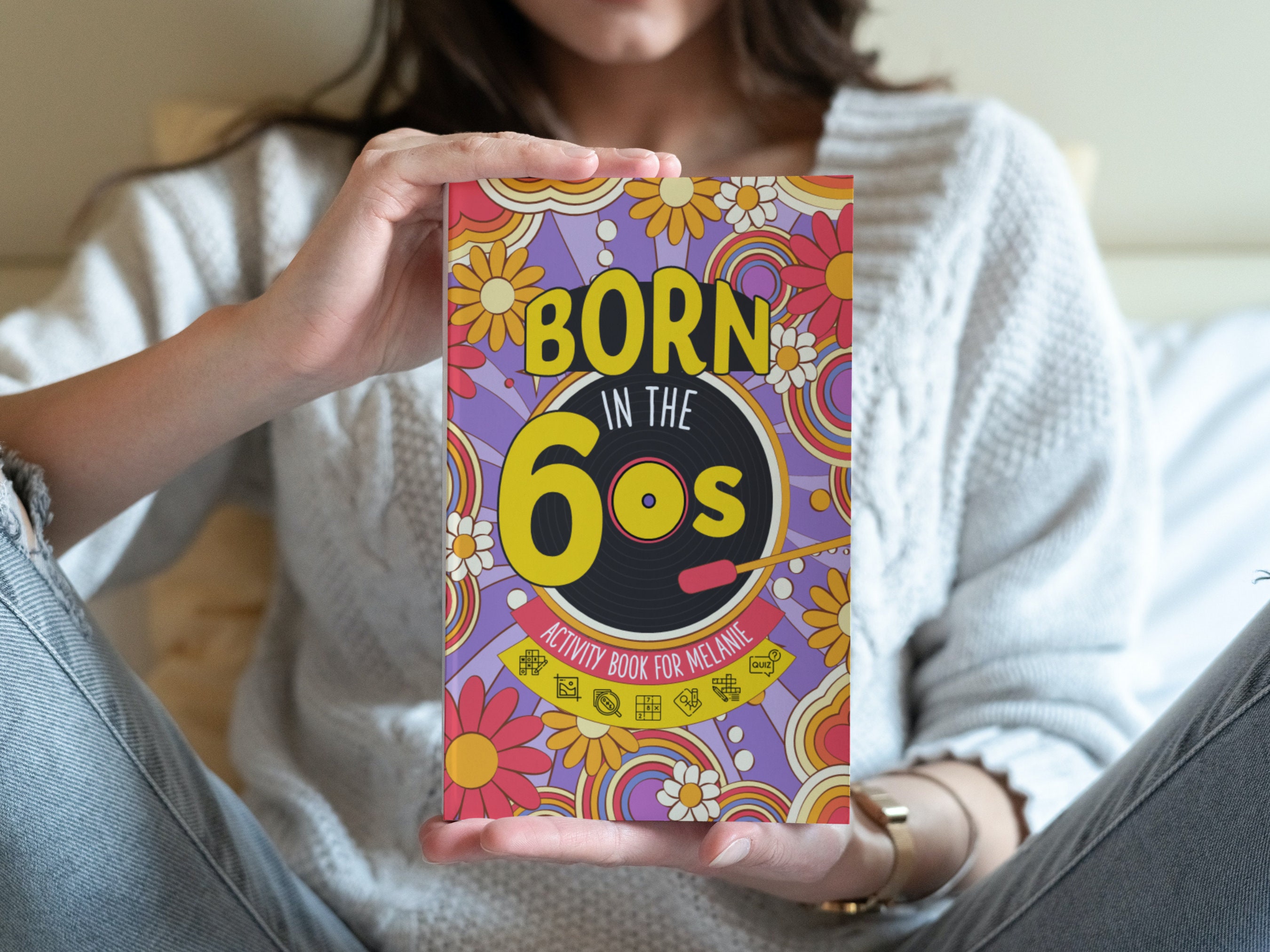 NAME Born in the 60s Activity Book for Adults - Mixed Puzzle Book About ...