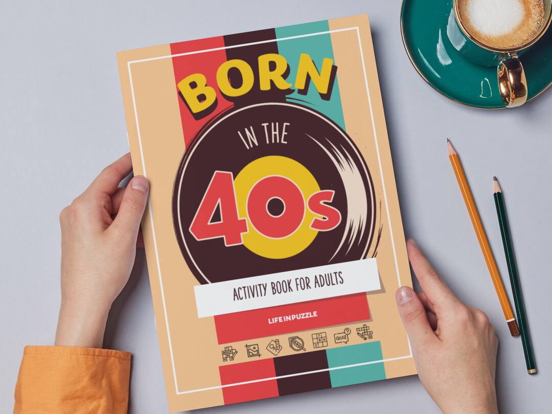 Born in the 40s Printable Activity Book for Adults Mixed Puzzle Book ...