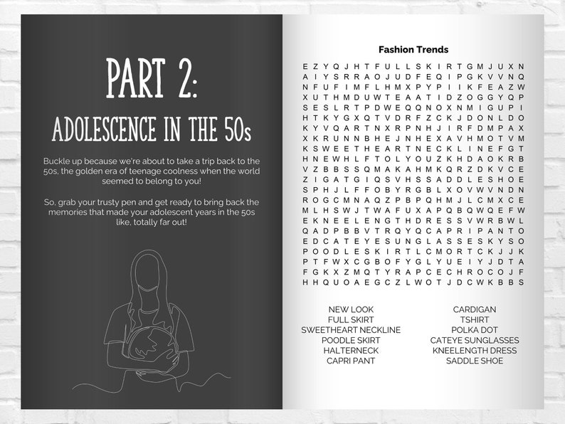 Born in the 40s Printable Activity Book for Adults Mixed Puzzle Book ...