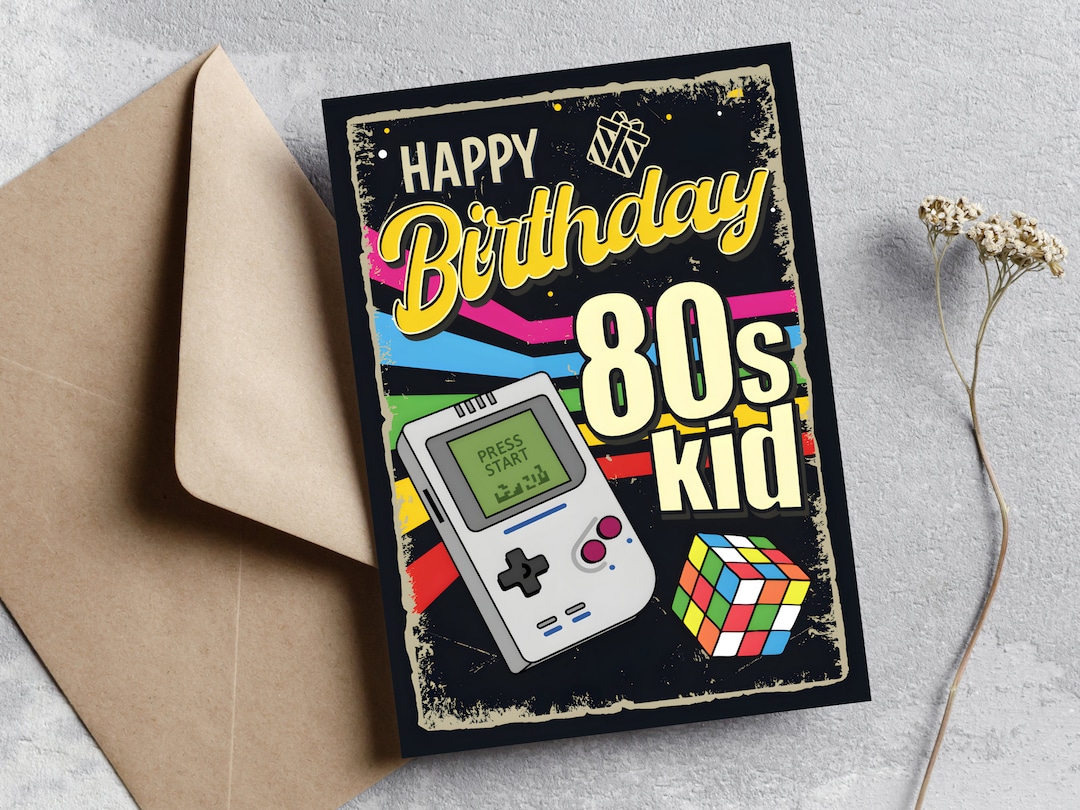 Born in the 80s Vintage Decades Birthday Card, Remember the 1980s, 40th ...