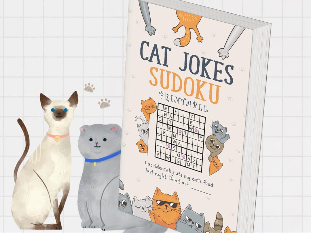 100 Printable Cat Jokes Sudoku : Paws-itively Funny Book About Cats for ...