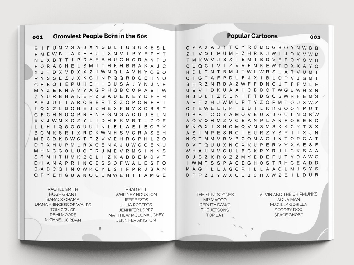 1960s Custom Word Search Book Best Ever Childhood Memories - Etsy