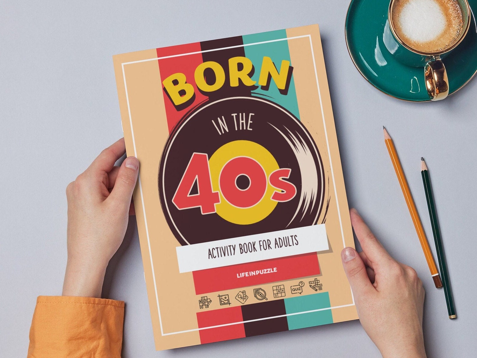 Born in the 40s Printable Activity Book for Adults Mixed Puzzle Book ...