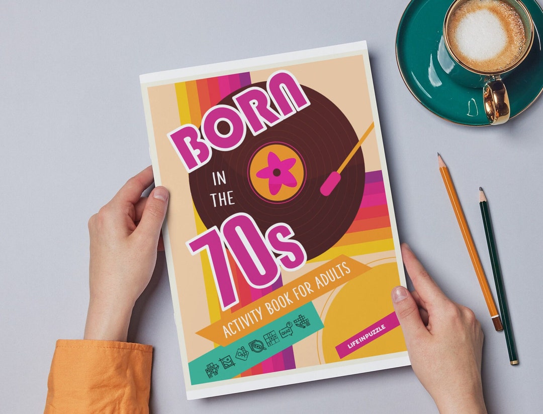 Born in the 70s Printable Activity Book for Adults Mixed Puzzle Book ...