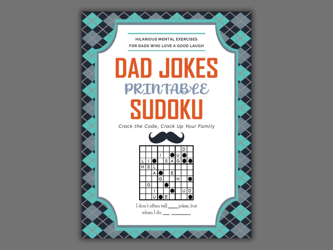 Printable Dad Joke Sudoku Puzzles Bad Jokes Dads Tell, Funny ...