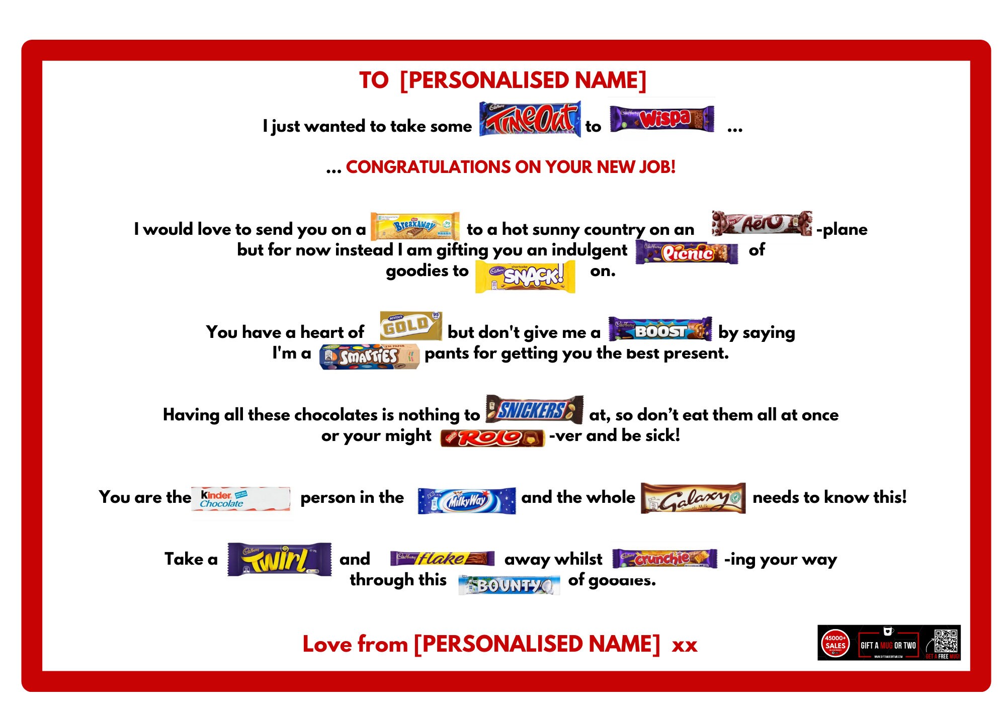 New Job Poem, Graduation Poem Message Hamper Box, Chocolate Hamper Box ...