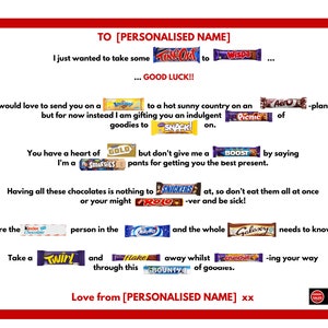 Good Luck Poem, Chocolate Poem Message Hamper Box, Chocolate Hamper Box ...