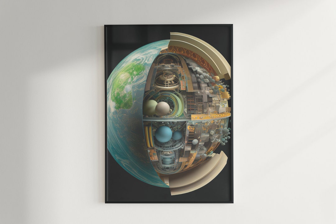 Planet Cutaway 1 | AI Art | Digital Art | Wall Art | Digital Download ...