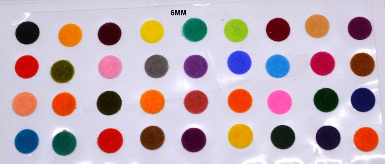 Multi Color Round Velvet Bindis Pack, Indian Multi Color Bindis Tattoos ...