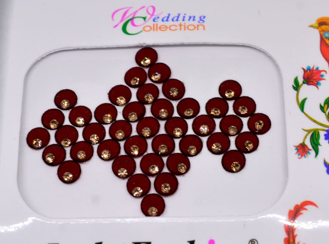 41 Red Round Bindis round Bindi Velvet Red Bindis Christmas - Etsy