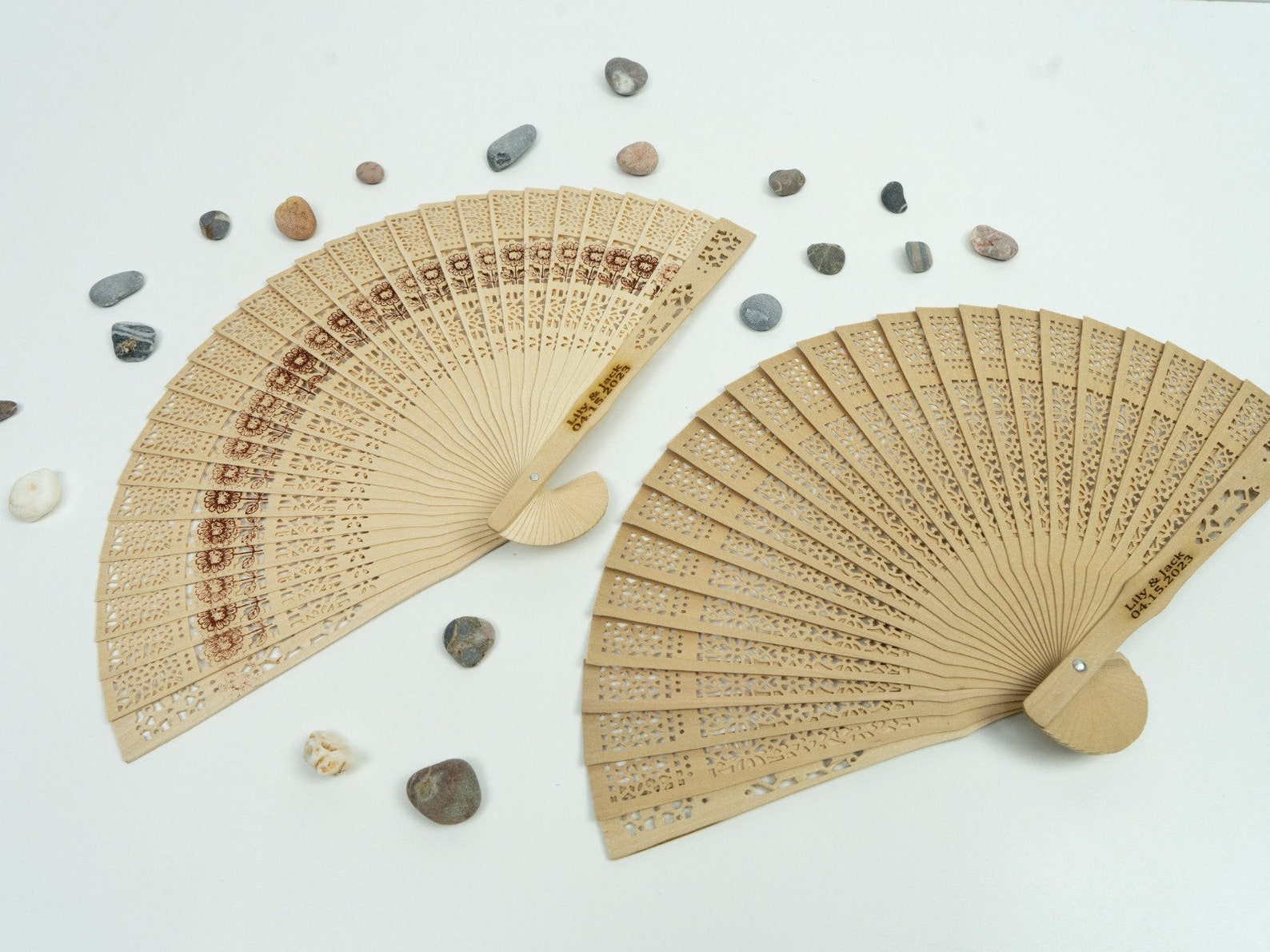 50 Pcs Wedding Fans, Personalized Wedding Fans,custom Wedding ...
