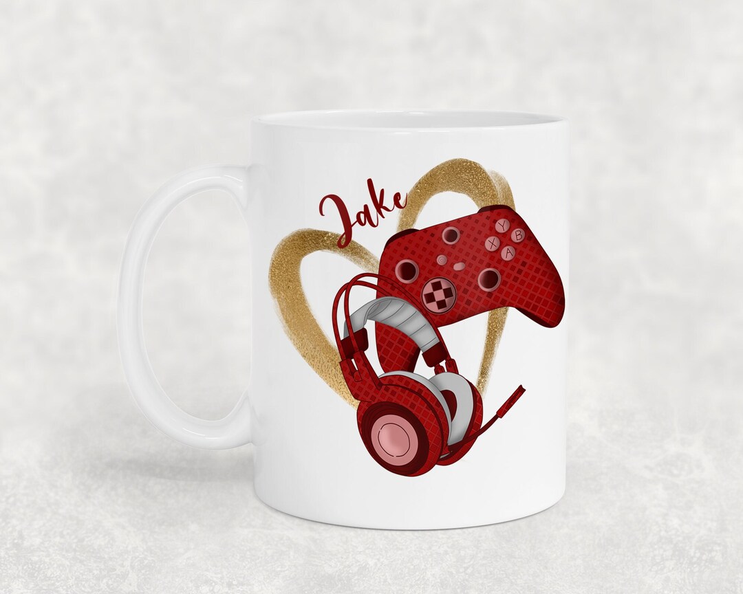 Personalized Xbox Controller Headphone Mug & Coaster Double Side Print ...