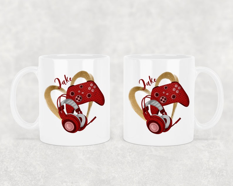 Personalized Xbox Controller Headphone Mug & Coaster Double Side Print ...