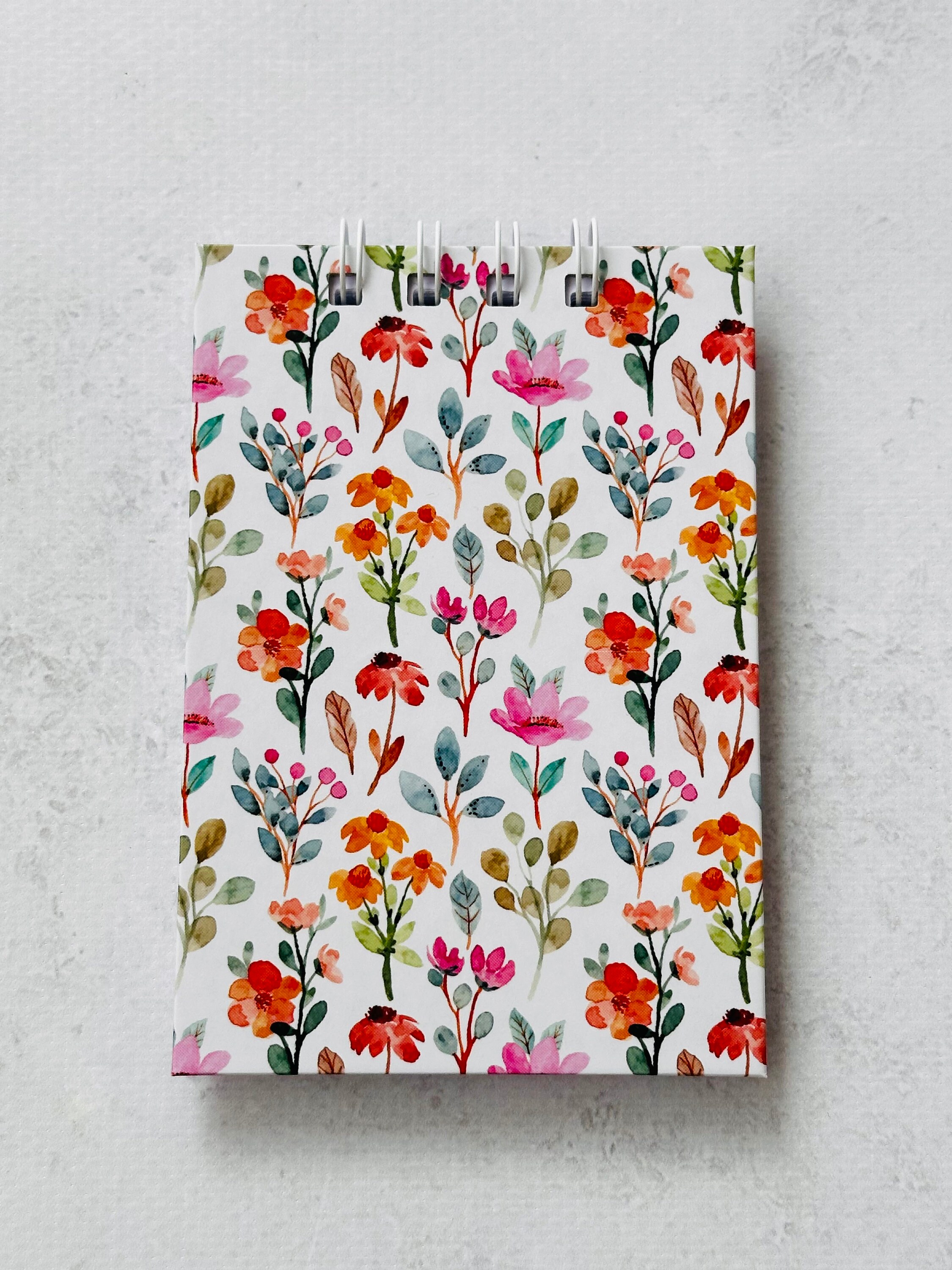 Mini Notebooks Floral Pocket Notebooks Small Wire Bound Notebooks With ...
