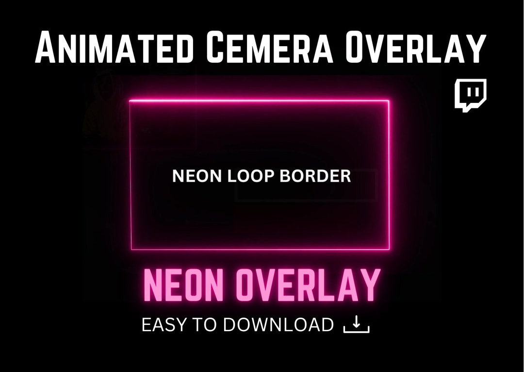 Webcam Overlay Border Pink Neon Cam Overlay Twitch Stream Overlay - Etsy