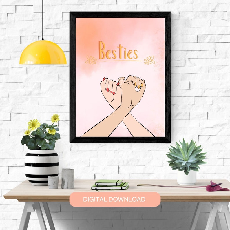 Besties Friendship Digital Download Printable Wall Art Positive - Etsy