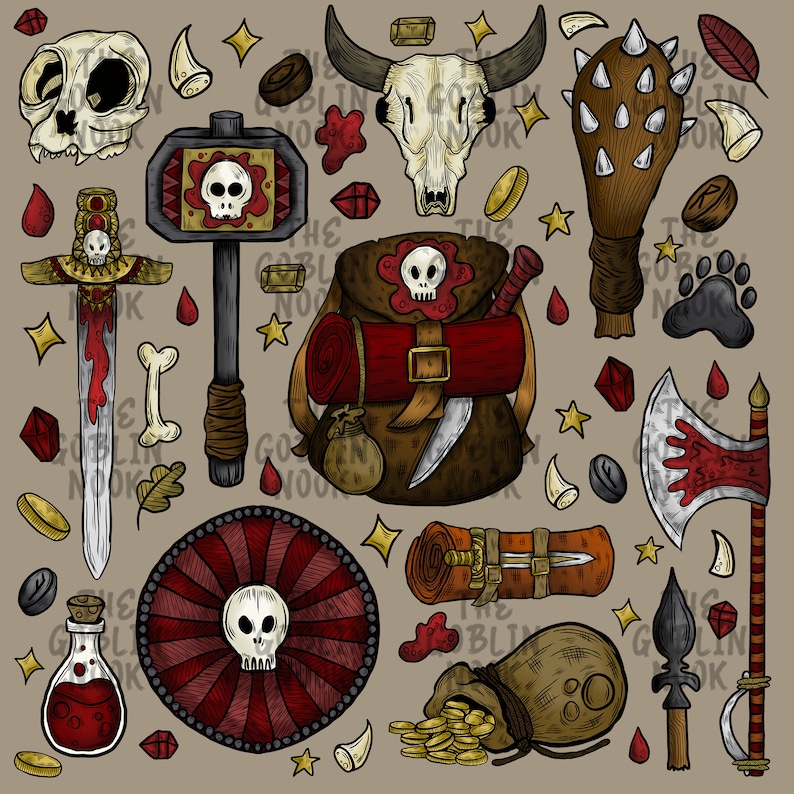 Barbarian Class Clipart Set. Tabletop RPG Printable - Etsy