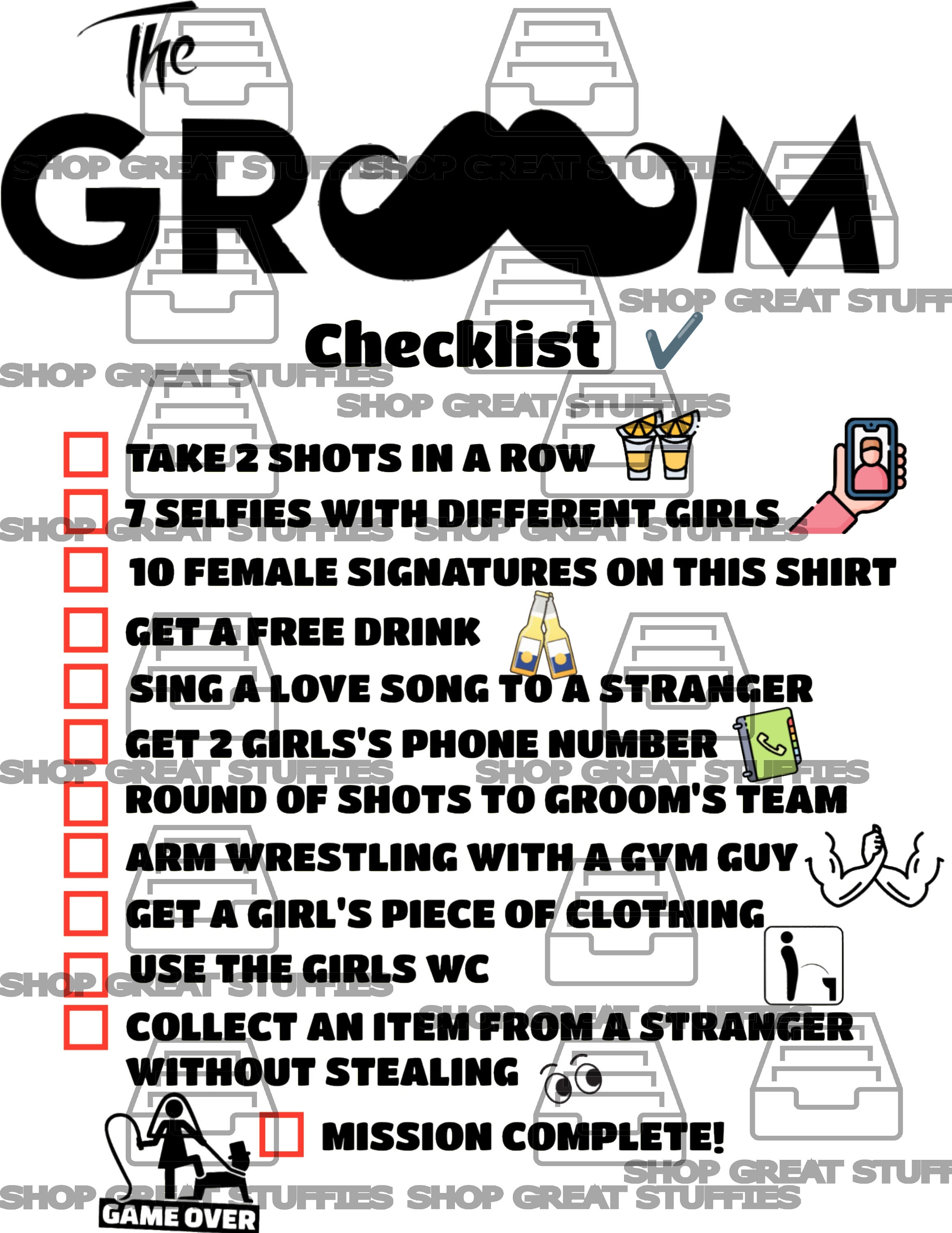 Bachelor Party Checklist File. Checklist Groom Party. Men Bachelor ...