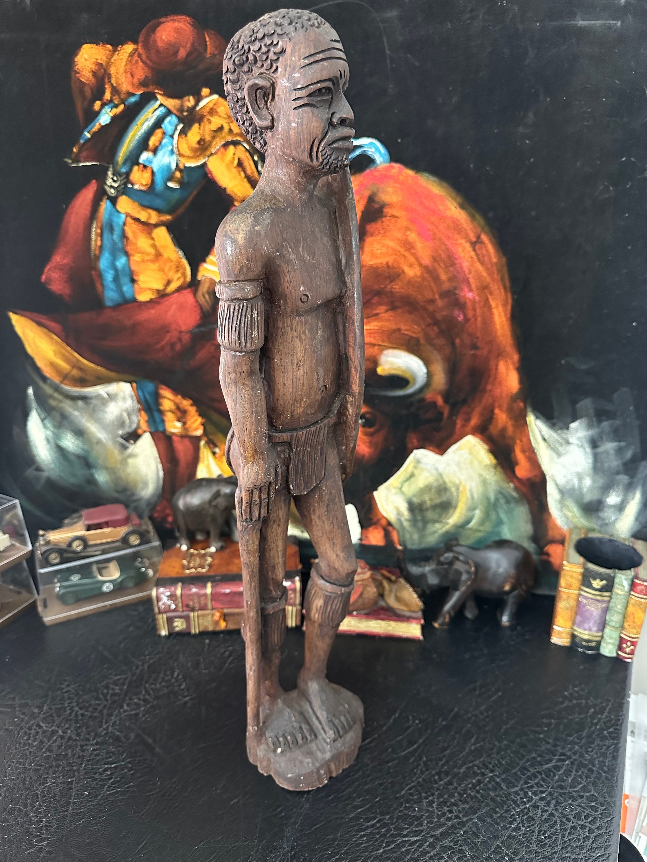 Vintage African Hand Carved Wooden Sculpture - African Art, Tribal ...