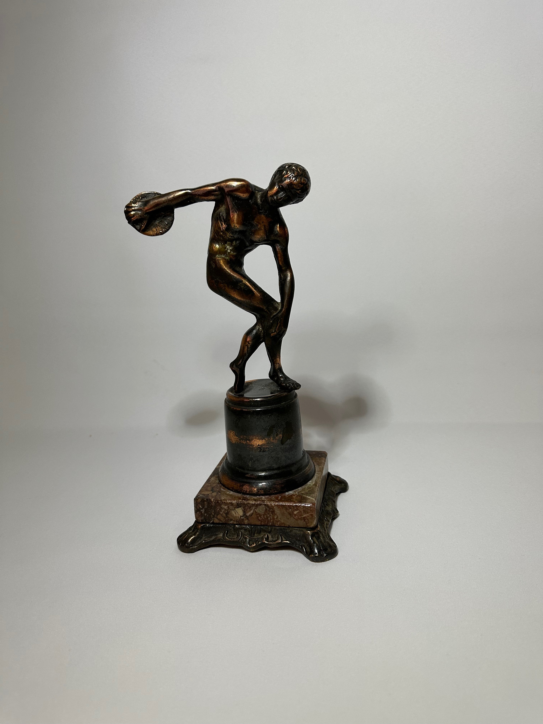 Discobolus Copper Sculpture on Marble Base Ancient Greek Athlete Art - Etsy