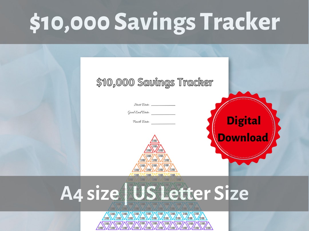 10K Pyramid Printable Savings Tracker - Etsy