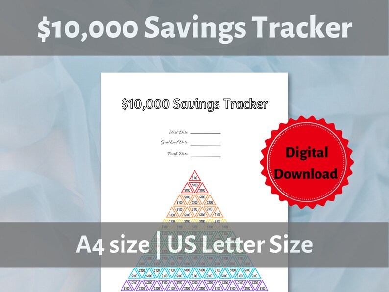 10K Pyramid Printable Savings Tracker - Etsy