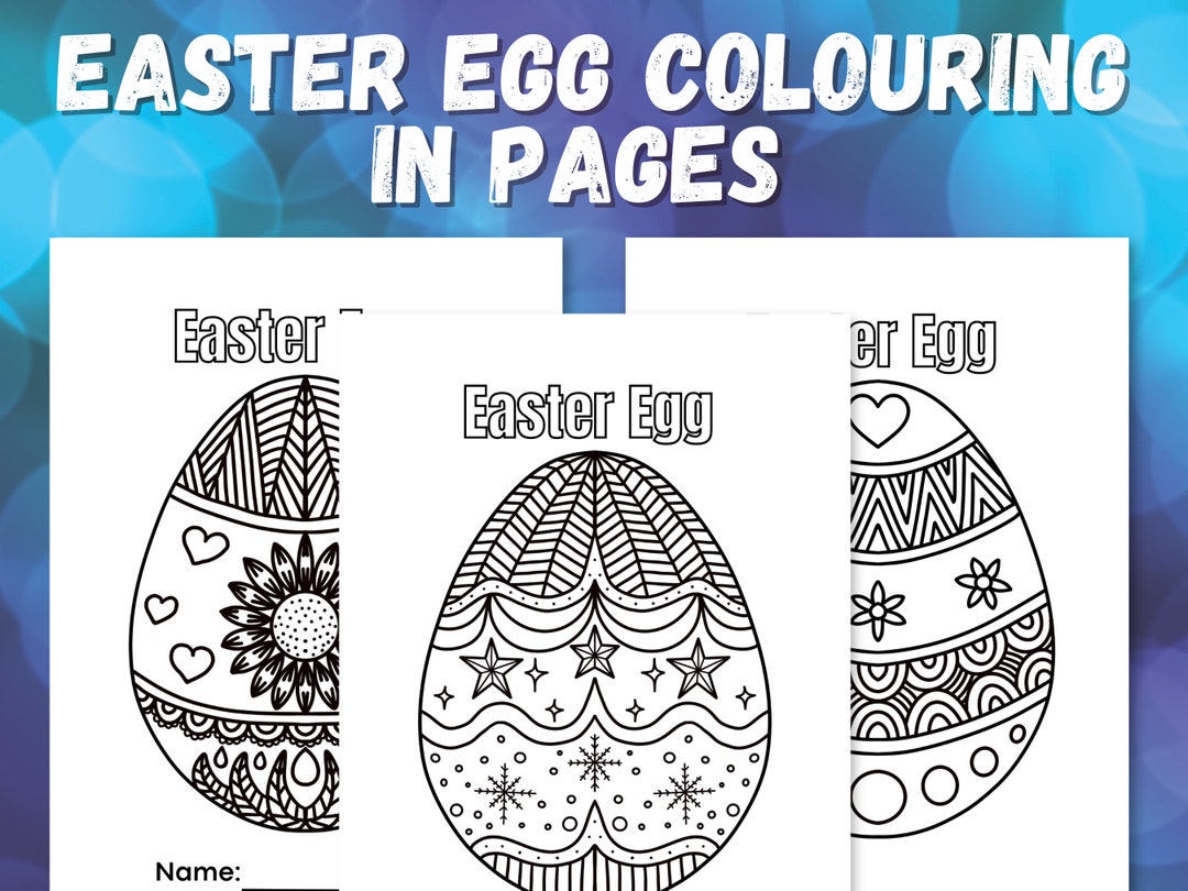 Hand-drawn Easter Egg Printable Colouring in Pages for Kids and Adults ...