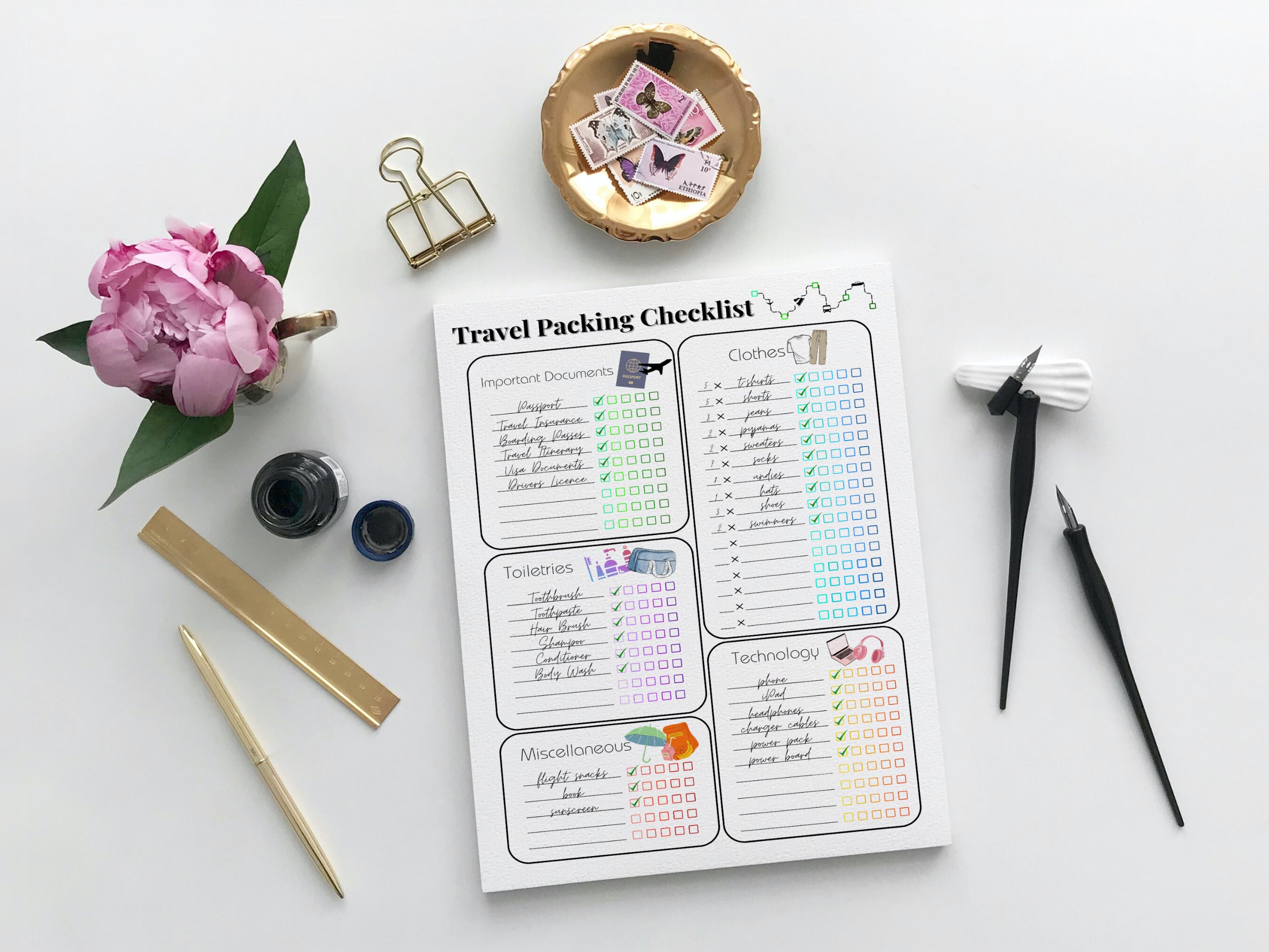 Travel Packing Checklist Printable - Etsy