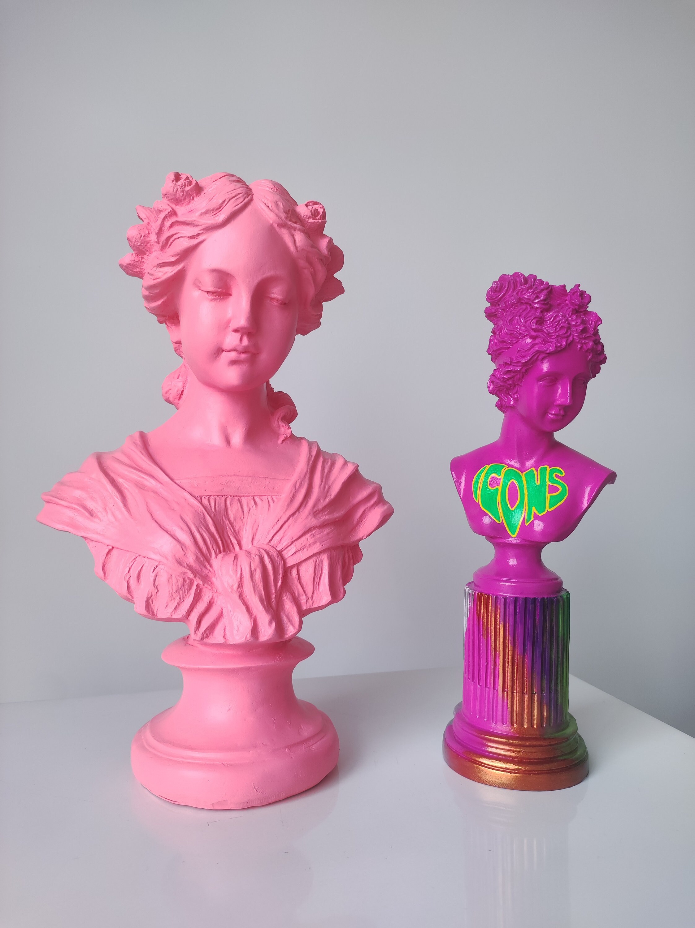 Princess Statue,princess Bust,pink Statue,female Statue,neon Art,home ...