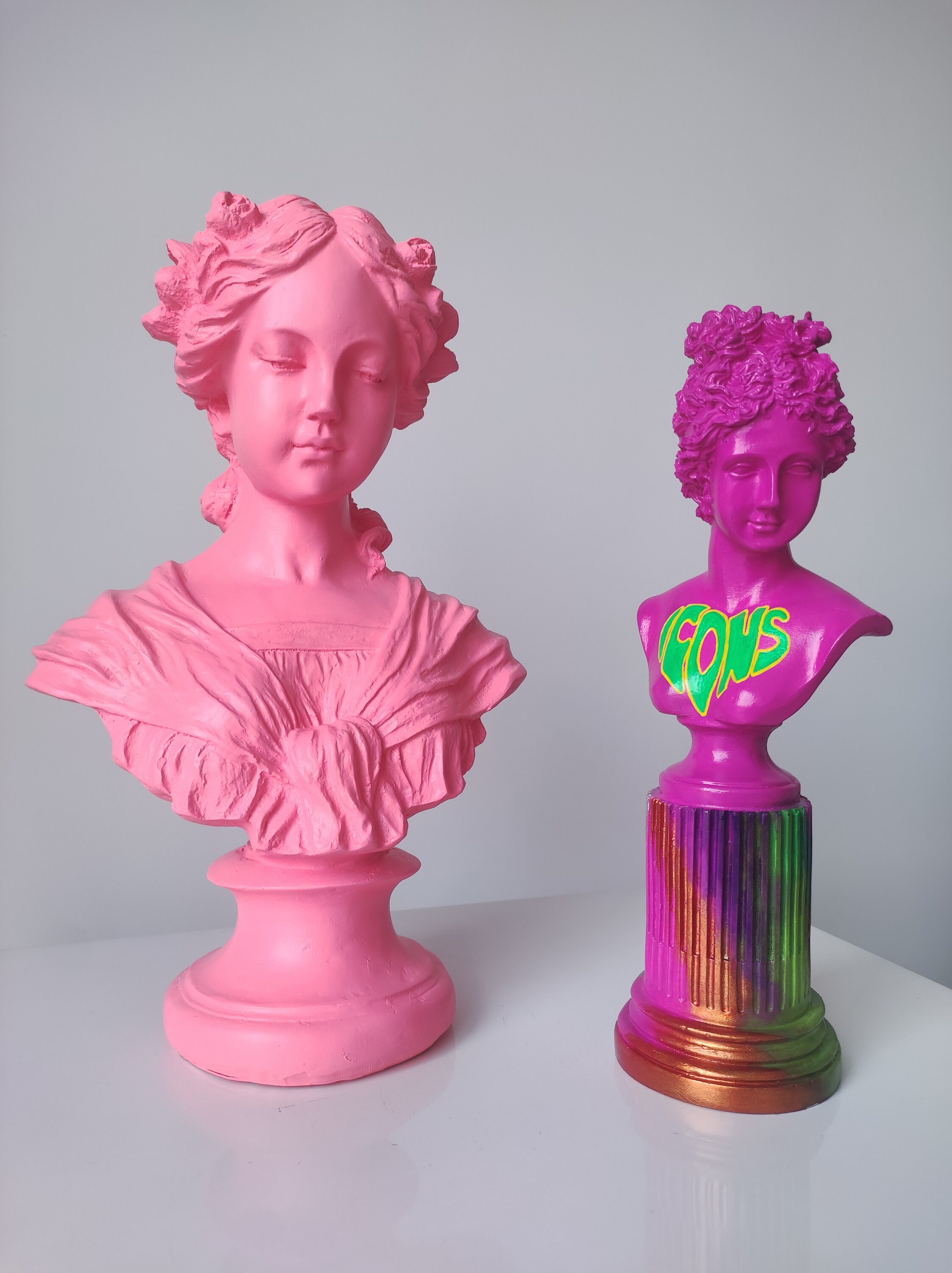 Princess Statue,princess Bust,pink Statue,female Statue,neon Art,home ...