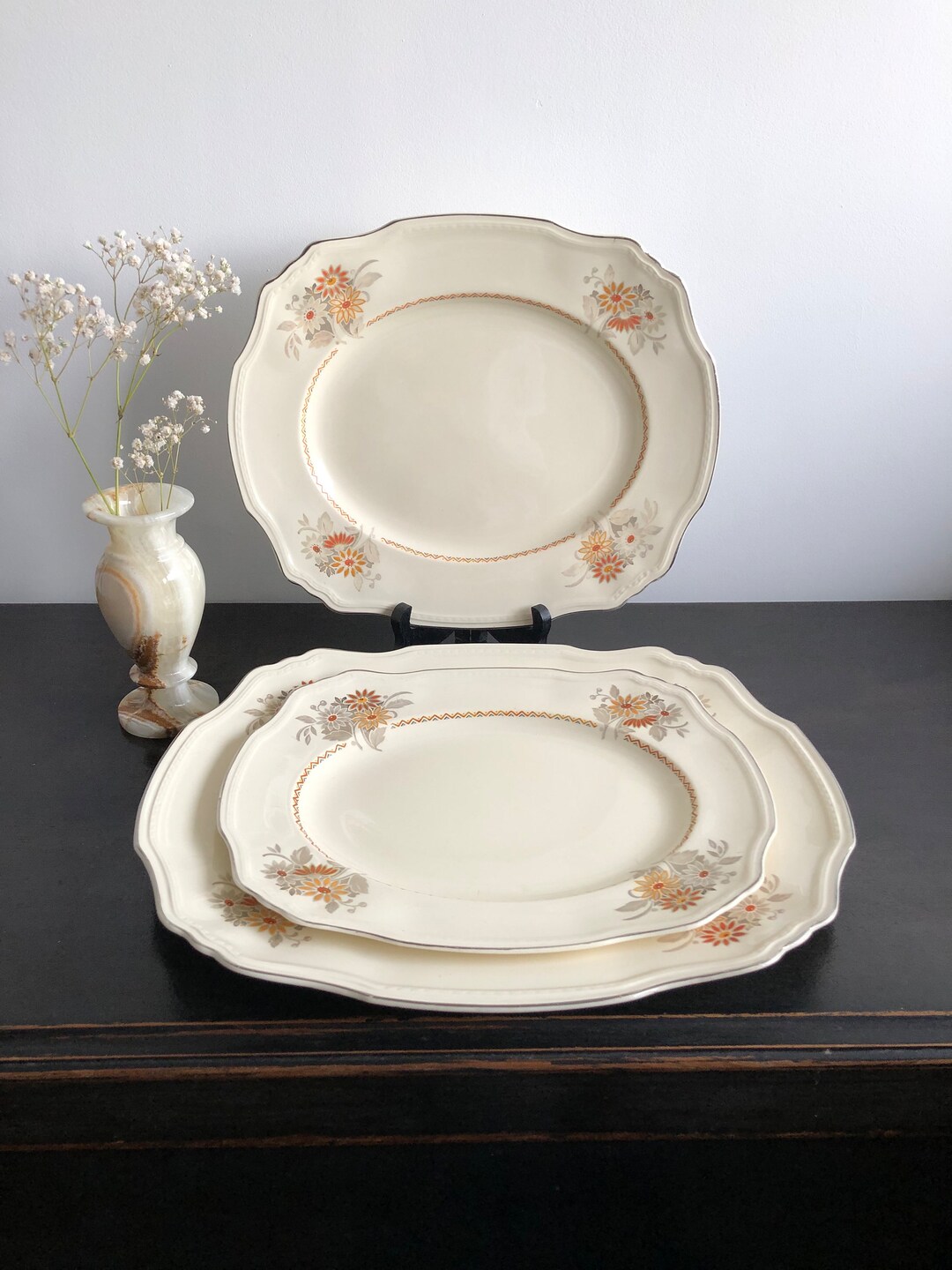Vintage Alfred Meakin Serving Platters in Marigold Pattern, Astoria ...