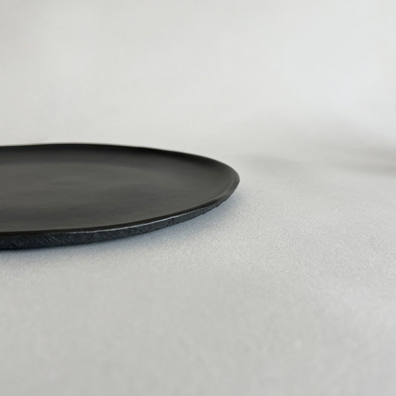 Large, Handmade Textured Organic Ceramic Plate Black - Etsy