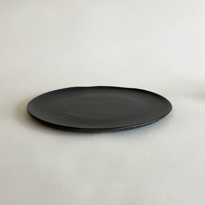 Large, Handmade Textured Organic Ceramic Plate Black - Etsy