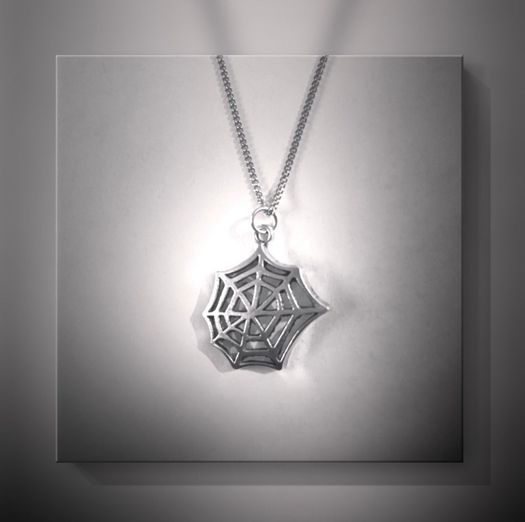 Spiders Web Shaped Charm Necklace Pendant Gift Womans Cute Jewellery ...