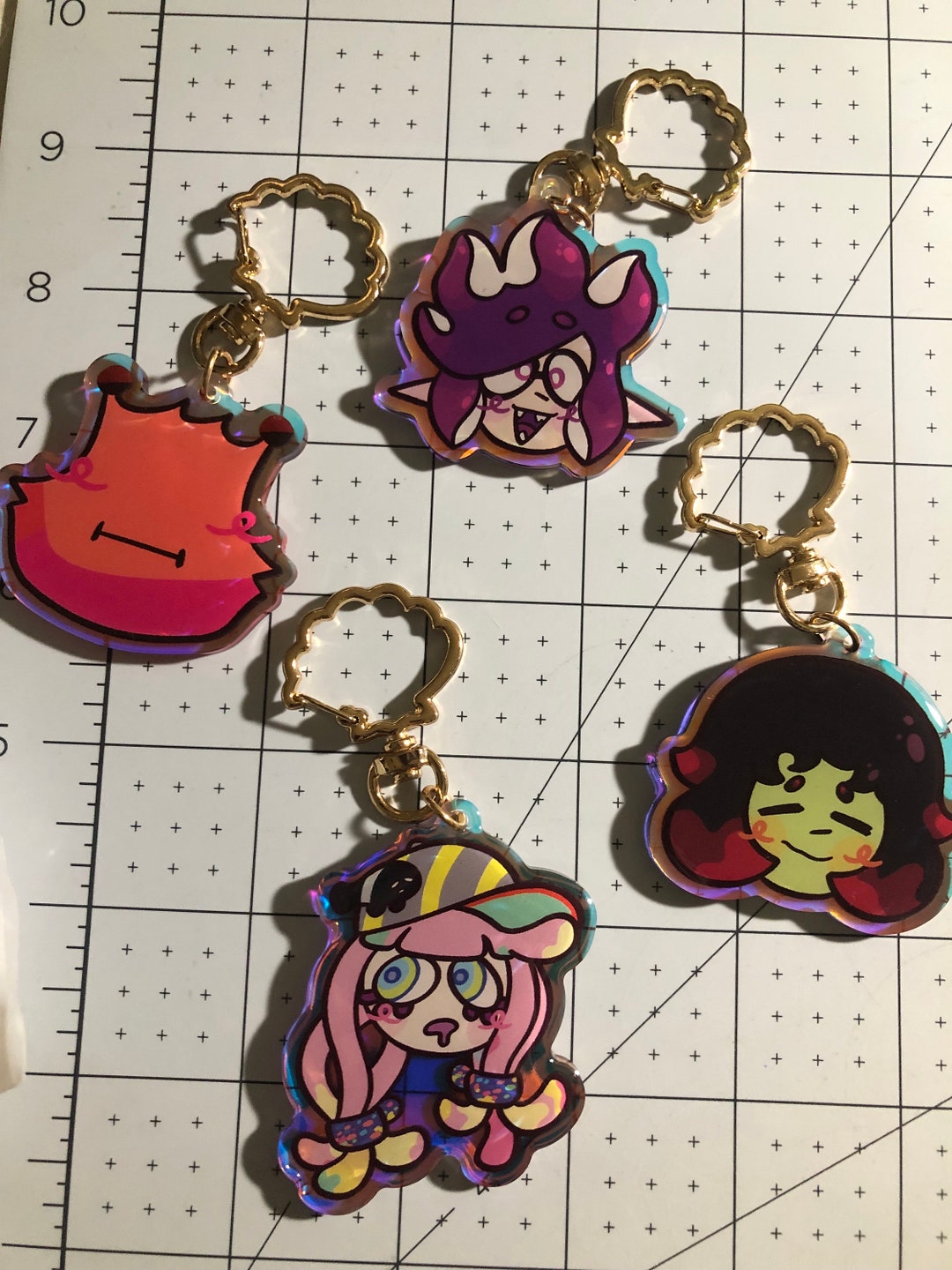 Splatoon Chirpy Chips Double Sided Rainbow Acrylic Keychains - Etsy