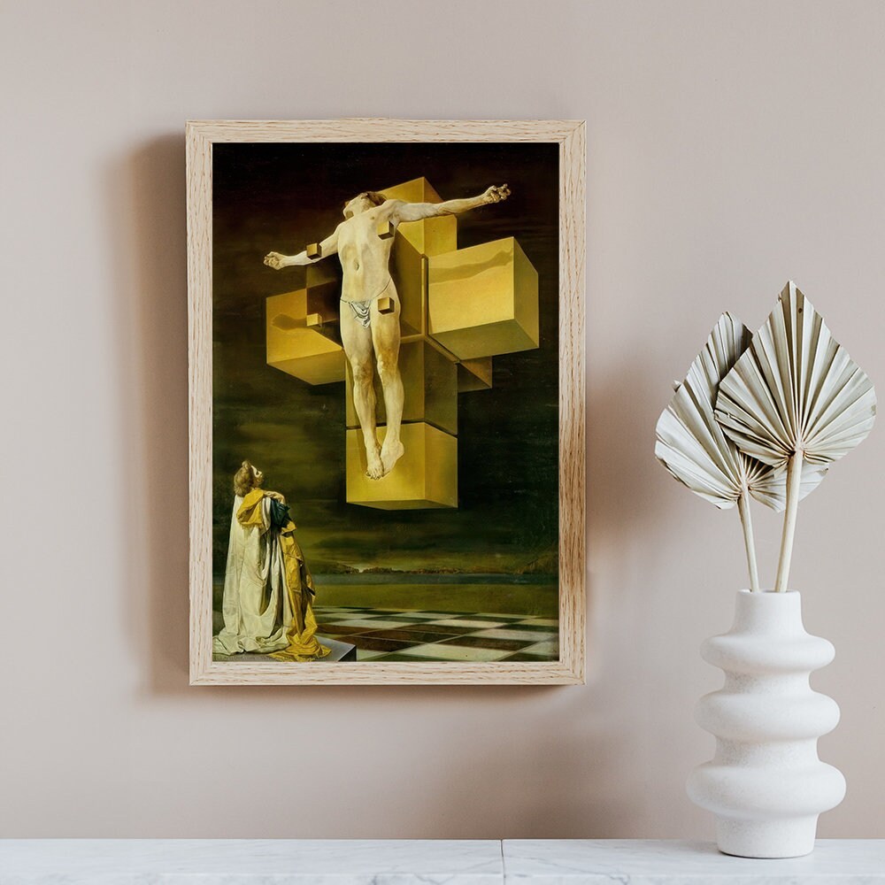 Salvador Dali Crucifixion Hypercube Movie Poster Canvas Wall Etsy