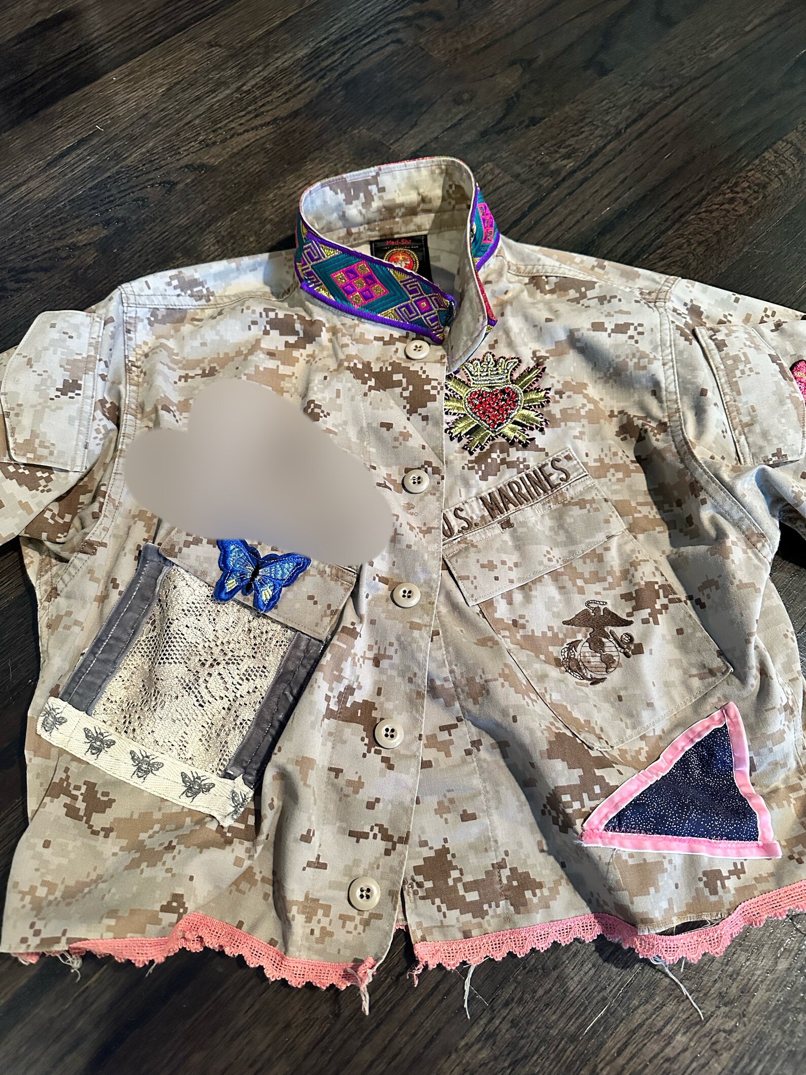 Custom Embroidered and Embellished Upcycled Military Jacket - Etsy