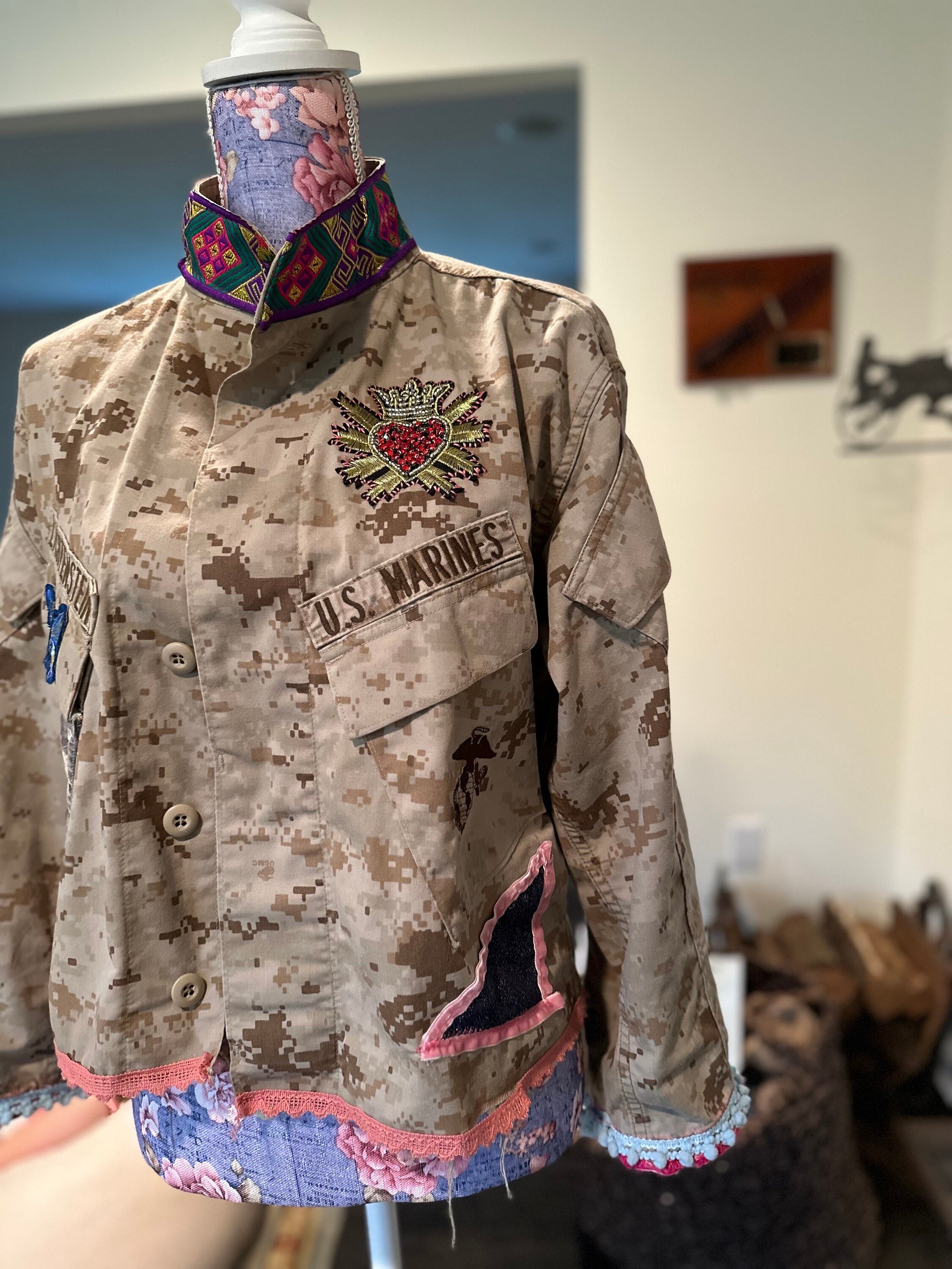 Custom Embroidered and Embellished Upcycled Military Jacket - Etsy