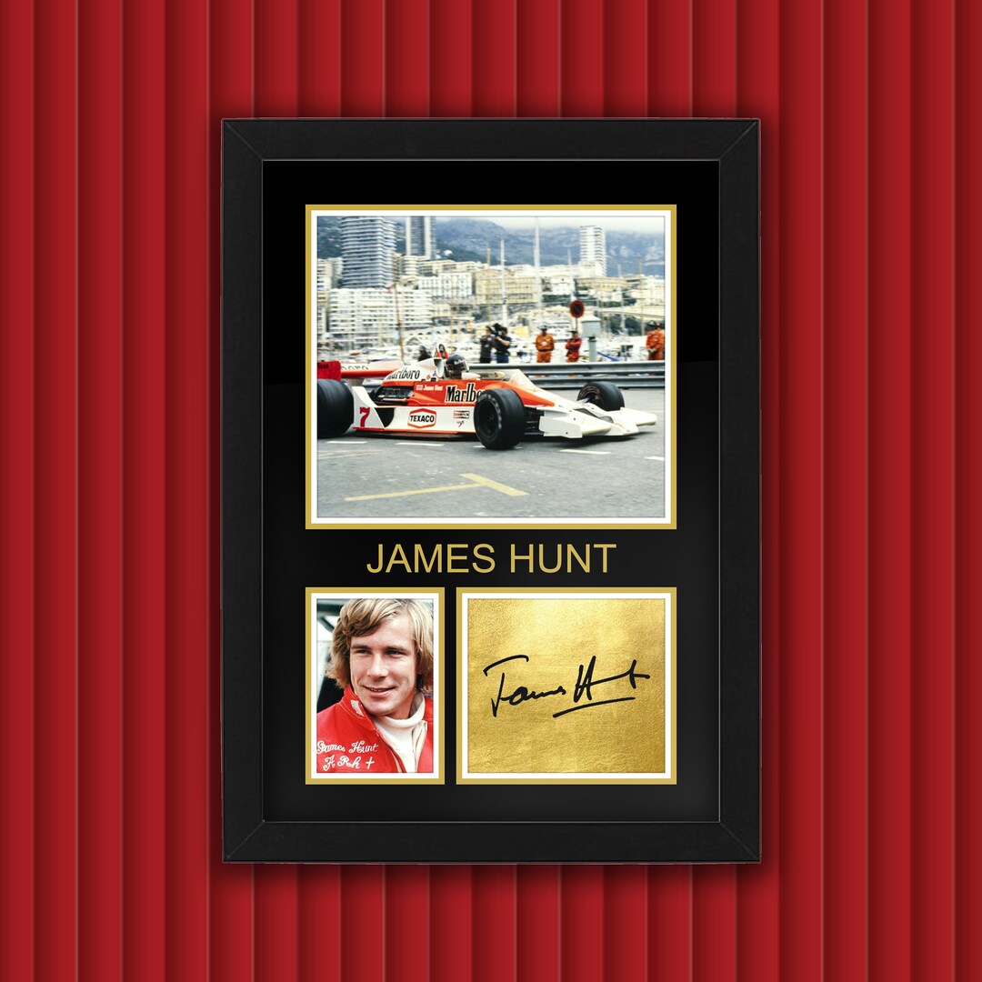 JAMES HUNT F1 Mclaren Display Case W Reproduced Autograph Signature ...