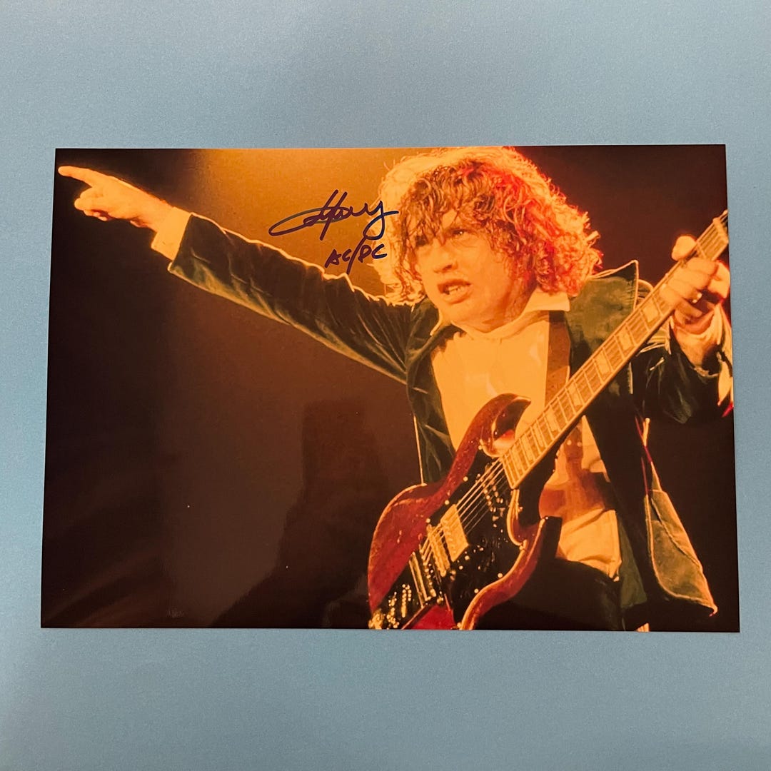 Angus Young - AC/DC Signed Photo Authentic Autograph With COA - Etsy