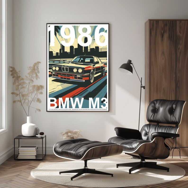 1986 BMW M3 E30 Fine Art Collectible Print Poster Limited 1 of 1000 A1 ...