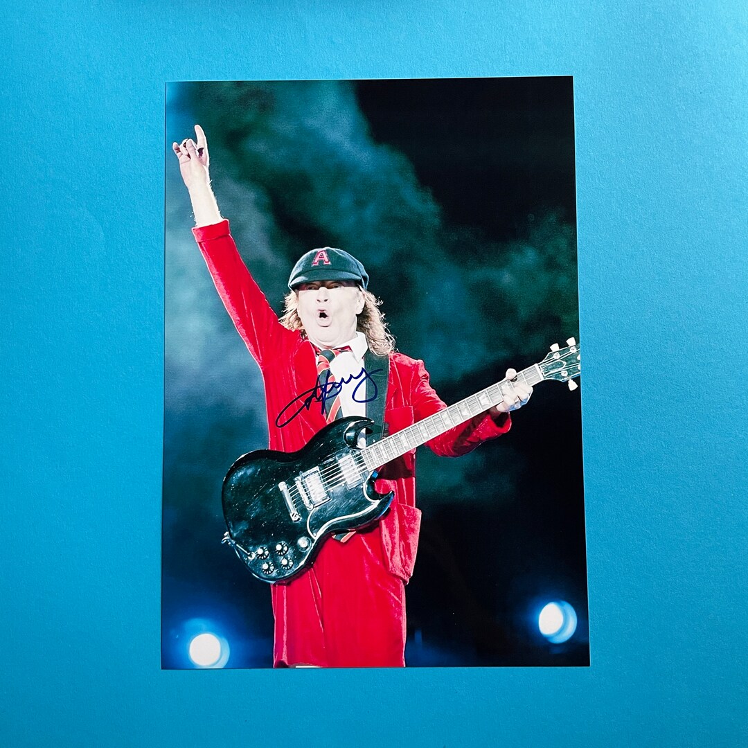 Angus Young AC/DC Signed Photo Authentic Autograph With COA - Etsy